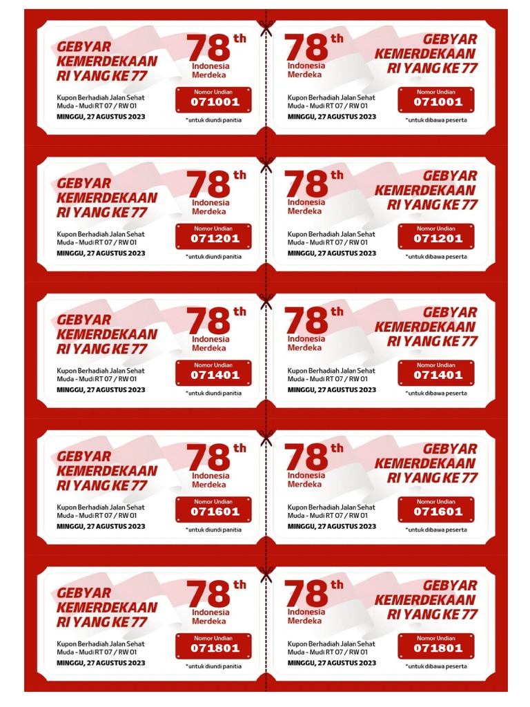 kupon jalan sehat | PDF