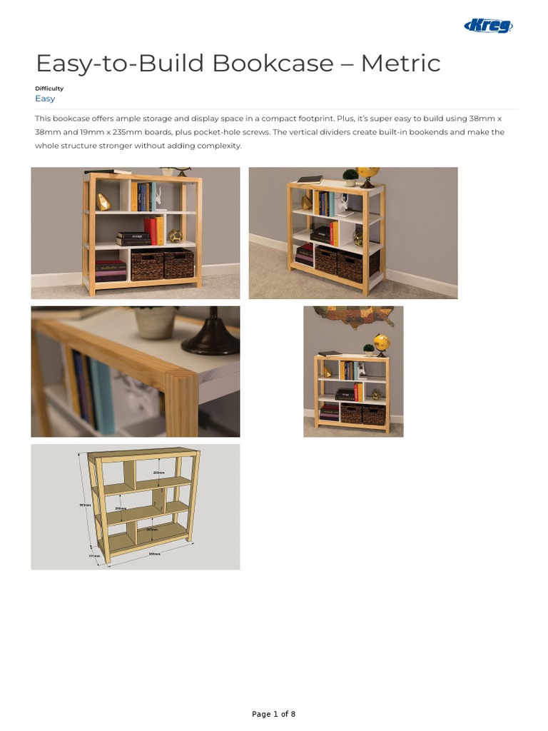 Easy To Build Bookcase Metric | PDF | Manufactured Goods | Tools
