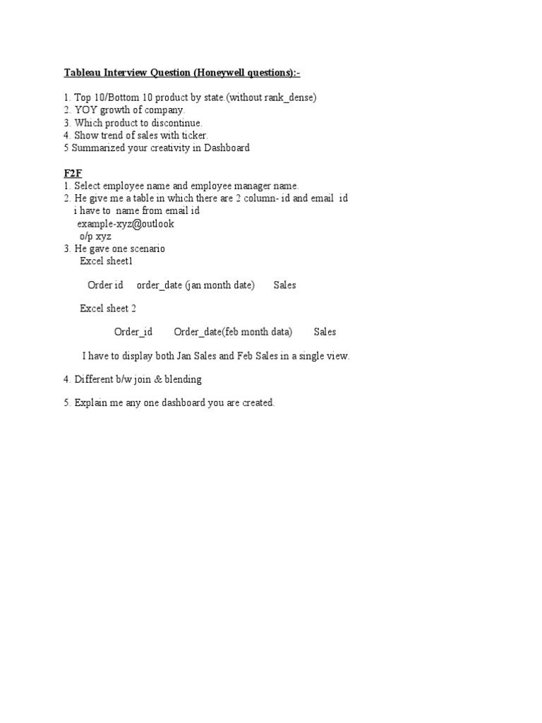 Interview Question (1) ..... 3 | PDF