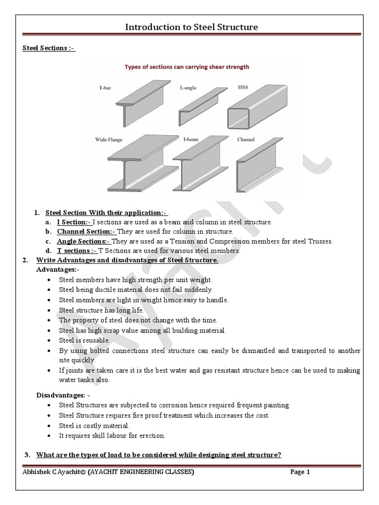 Introduction of Steel Structure | PDF | Structural Load | Strength Of Materials