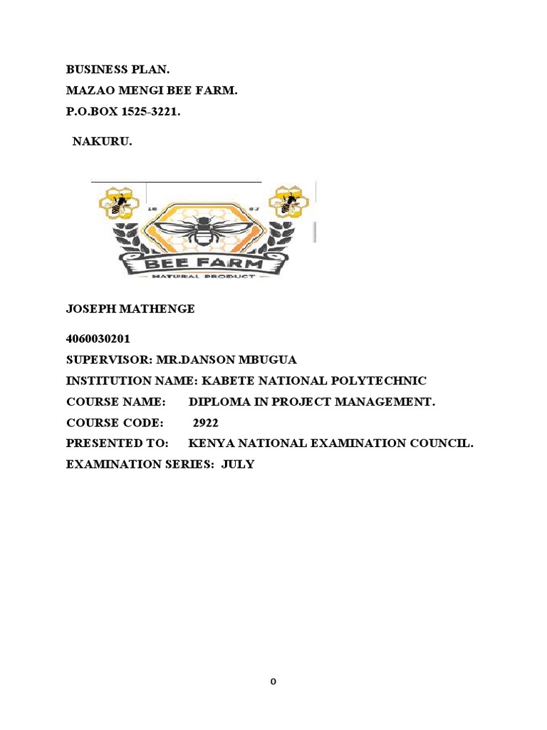 Joseph Mathenge | PDF | Income Statement | Honey