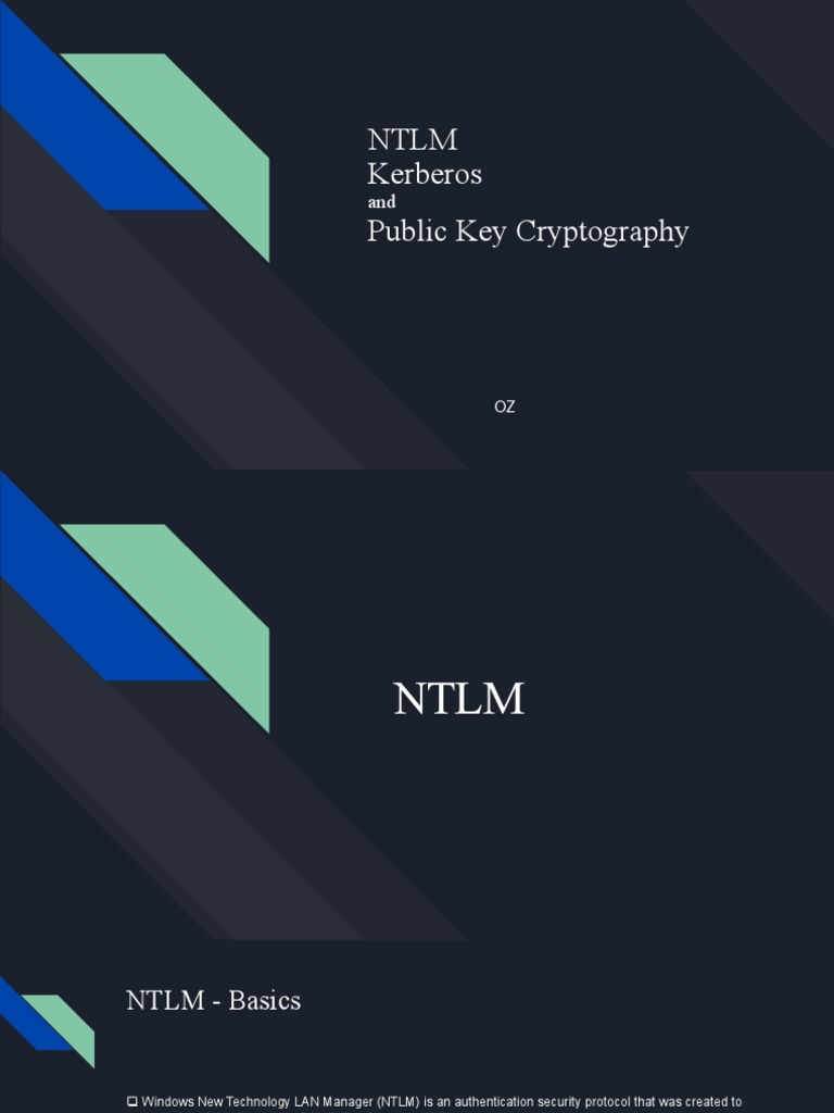 NTLM Kerberos and Public Key Cryptography (1) 55-1 | PDF | Public Key Cryptography | Key ...