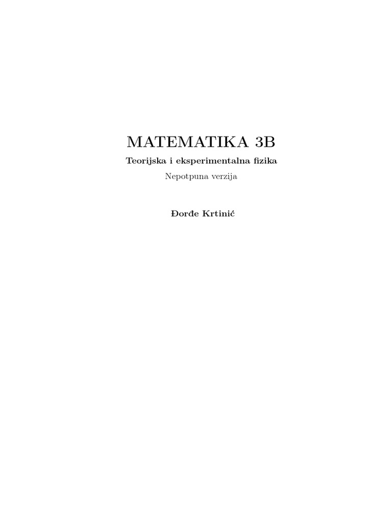 Mat 3B - skripta prof. Krtinića | PDF