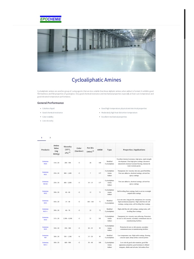 WWW Epochemie Com Products Cycloaliphatic Amines | PDF | Building ...