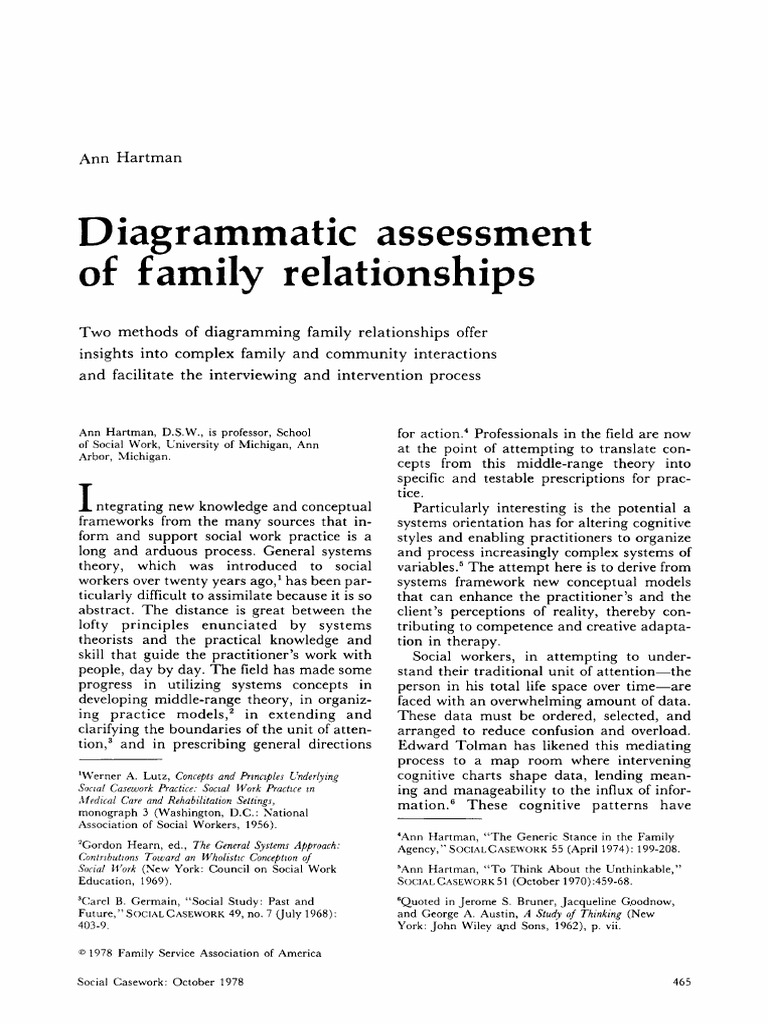 Diagrammatic Assessment of Family Relationships | PDF | System | Family