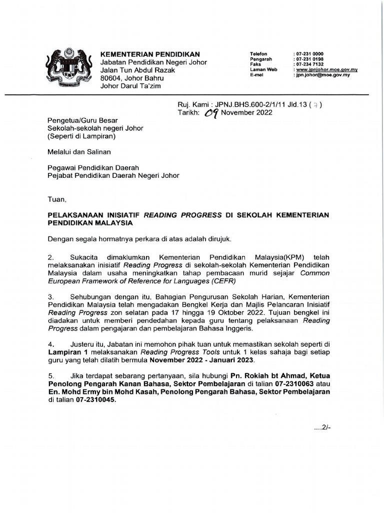 Pelaksanaan Inisiatif Reading Progress Di Sek Kpm (1) | PDF