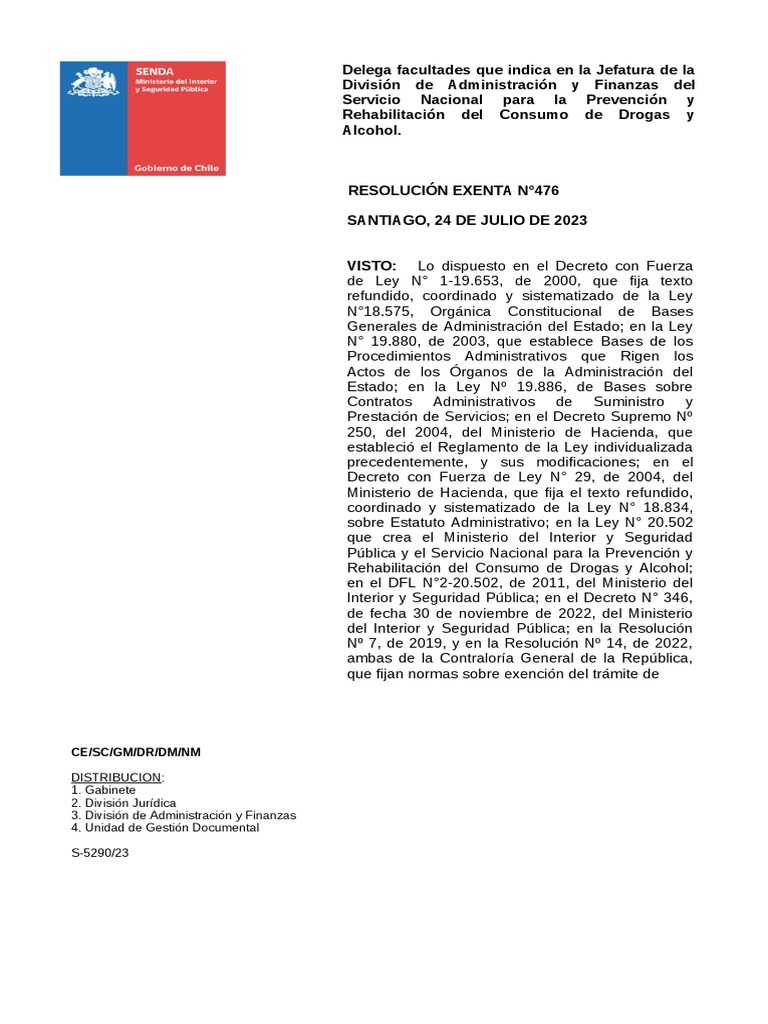 Re 476 23 | PDF | Gobierno