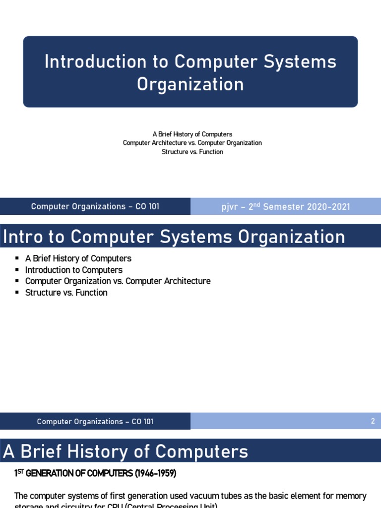 CO101 Lec01 IntroductiontoComputerSystemsOrganization | PDF | Electronic Circuits | Integrated ...
