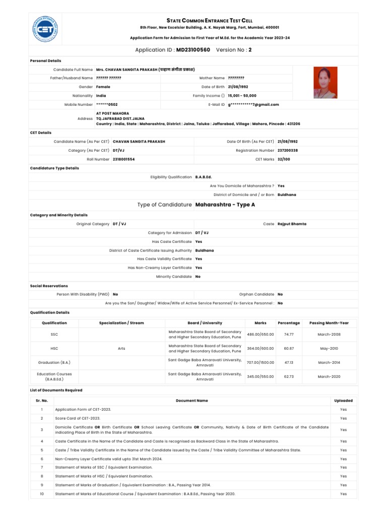 State Common Entrance Test Cell | PDF | Vocational Education ...
