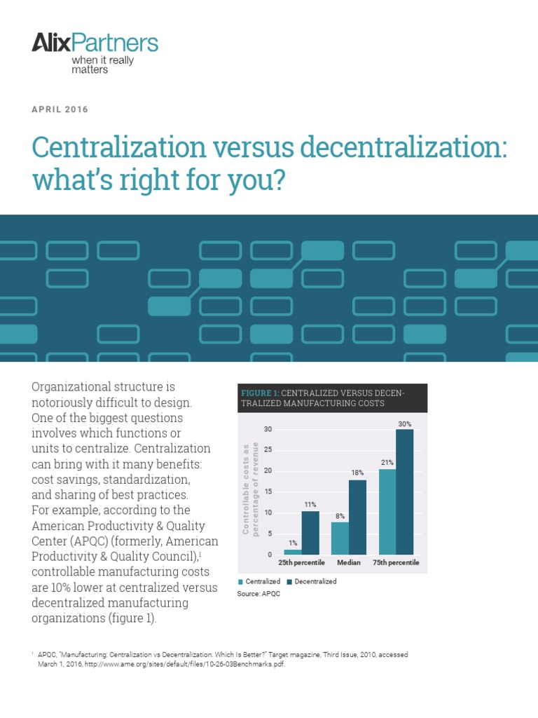Ap Centralization Versus Decentralization Apr 2016 | PDF | Decentralization | Strategic Management