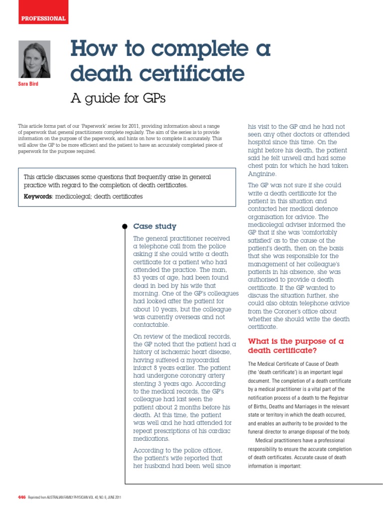 RACGP How To Complete A Death Certificate | PDF | General Practitioner | Death