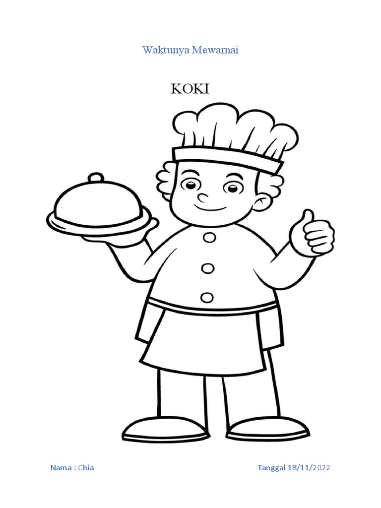 Waktunya Mewarnai - Koki | PDF