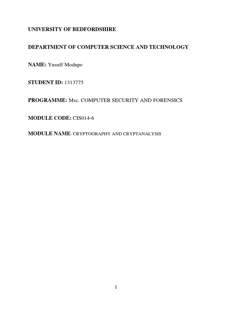 Crypto Assignment | PDF | Encryption | Cryptography