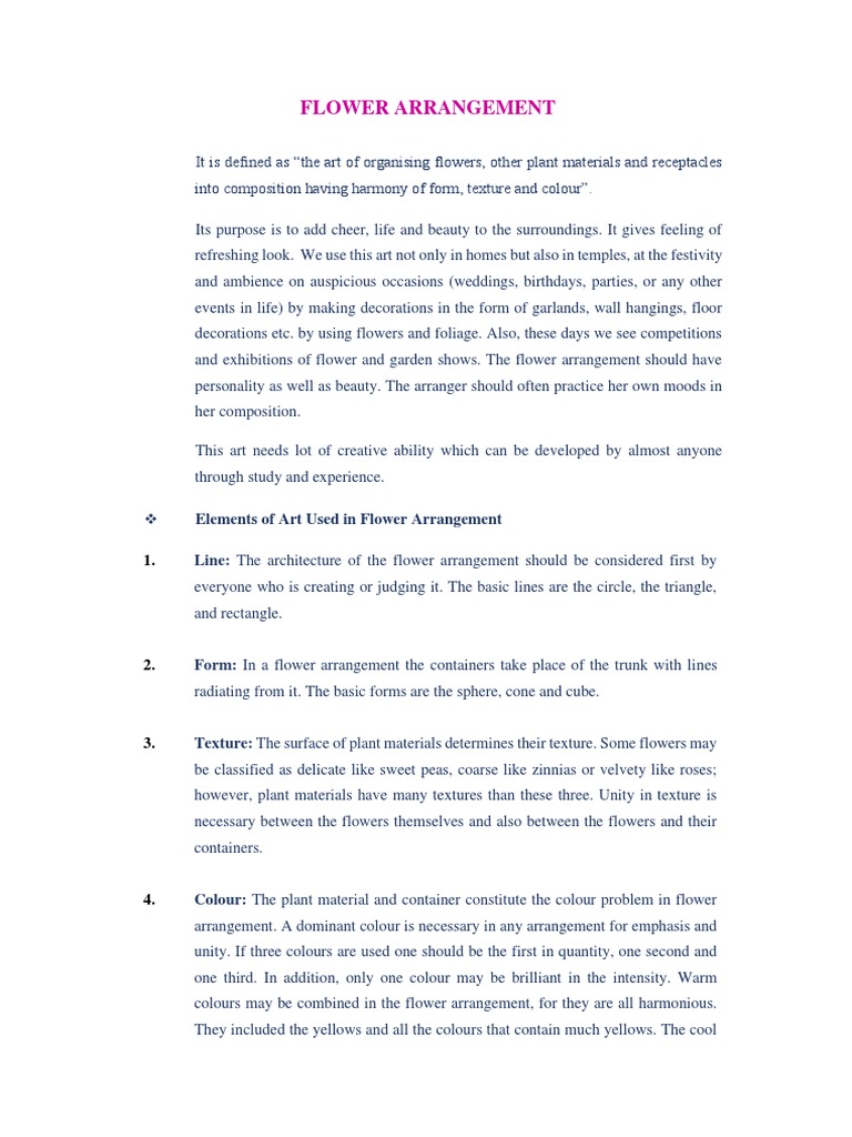 Flower Arrangement | PDF | Floristry | Flowers