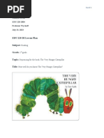The Very Hungry Caterpillar Lesson Plan | PDF