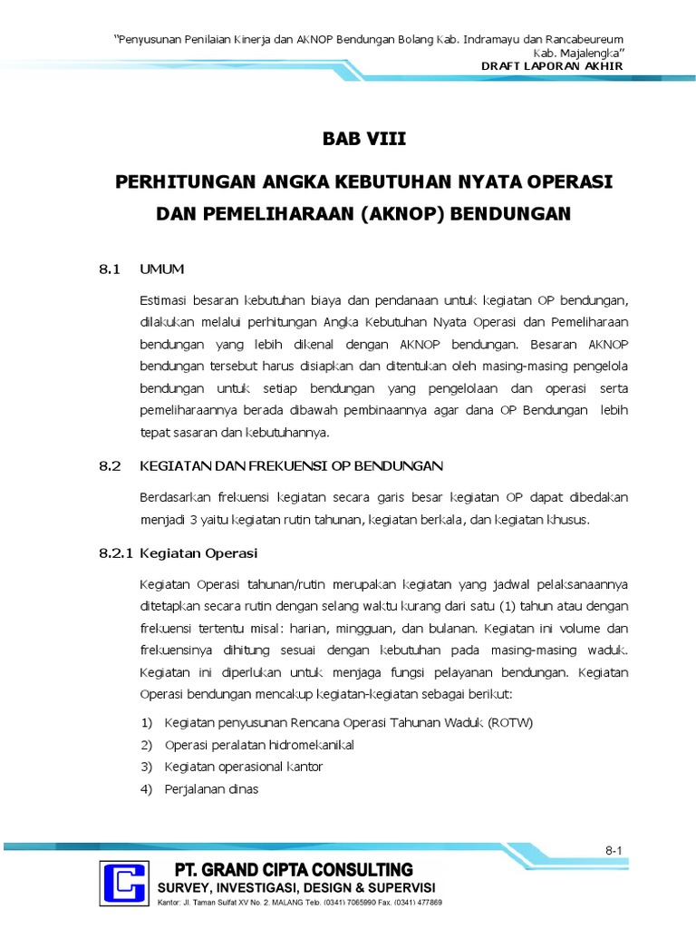 Bab-VIII Draft (AKNOP) | PDF