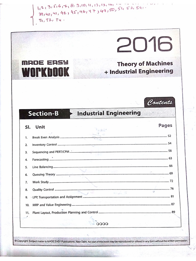 TOM Industrial Engineering Made Easy Workbook | PDF