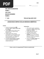 Form 4 English Paper 1 | PDF | Adolescence