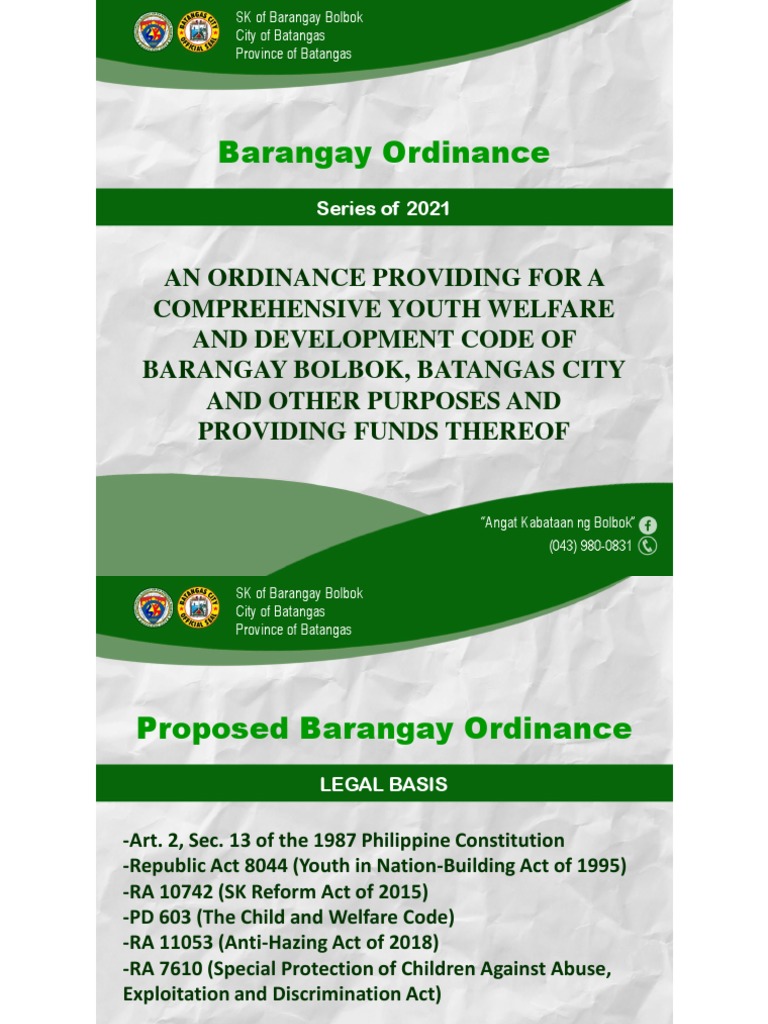 Youth Code Bolbok, Batangas City | Download Free PDF | Justice | Crime ...