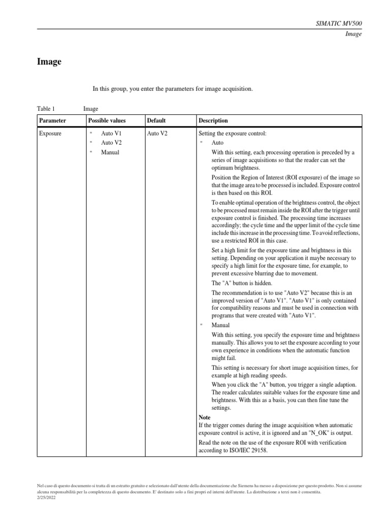 SIMATIC MV500 - Image | PDF | Film Speed | Exposure (Photography)
