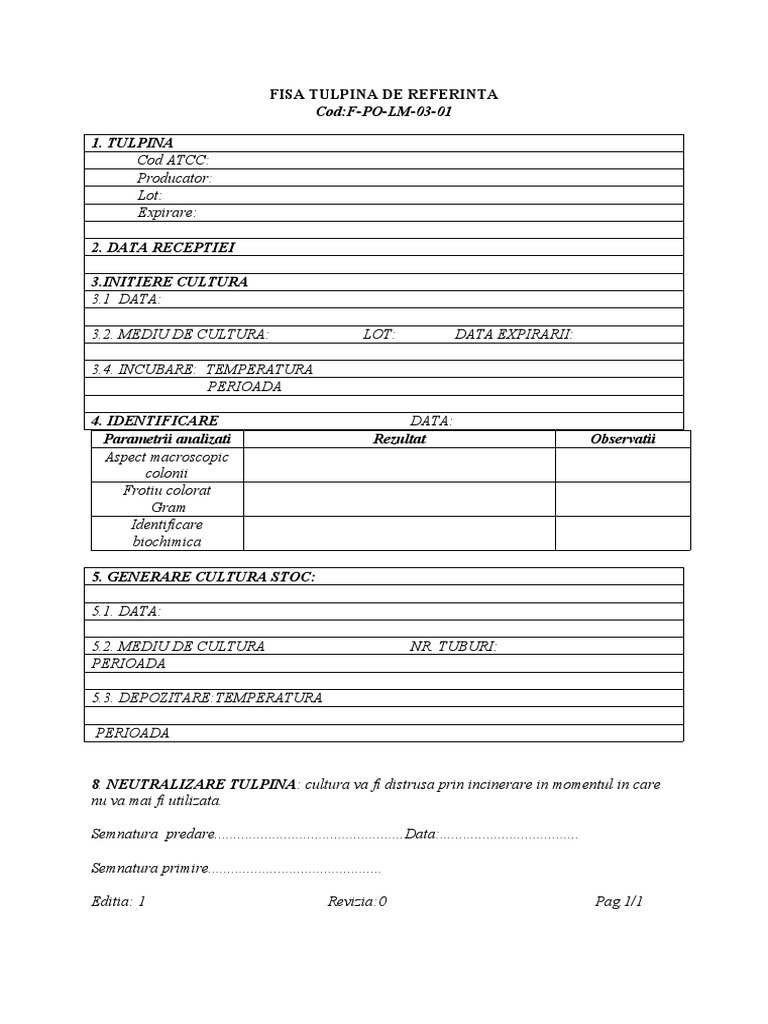 Fisa Tulpina de Referinta | PDF