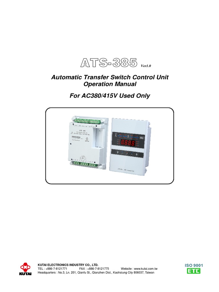 Ats 385 Manual en | PDF | Alternating Current | Switch