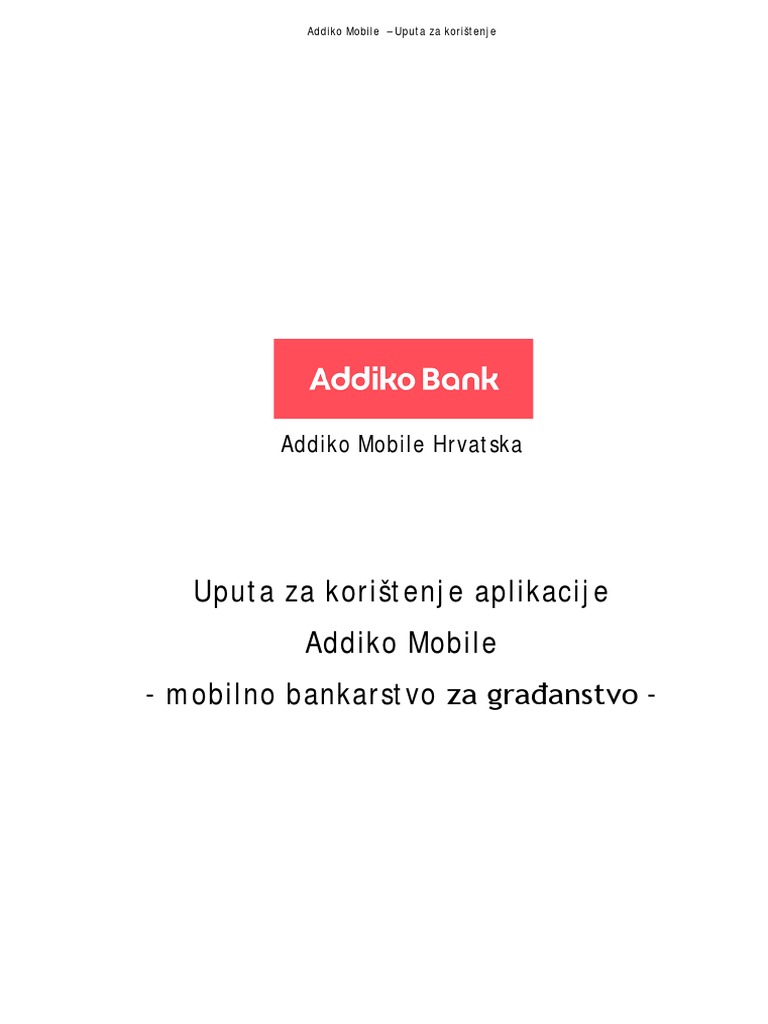 Addiko Mobile Upute Za Koristenje | PDF