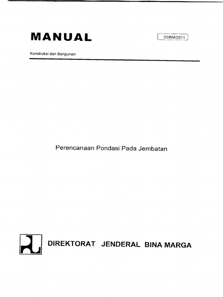 Manual Perencanaan Pondasi - Dirjen Bina Marga | PDF