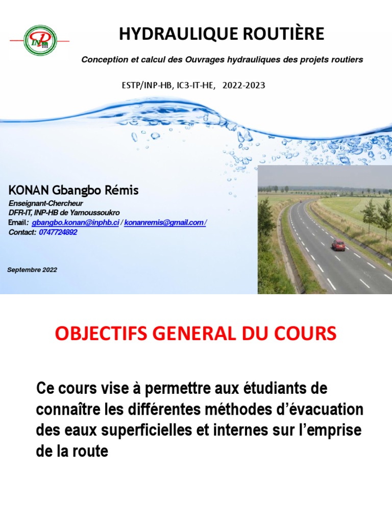 Hydraulique Routiere Ic3 - Chap 1 | PDF | Route | Débit (hydrologie)