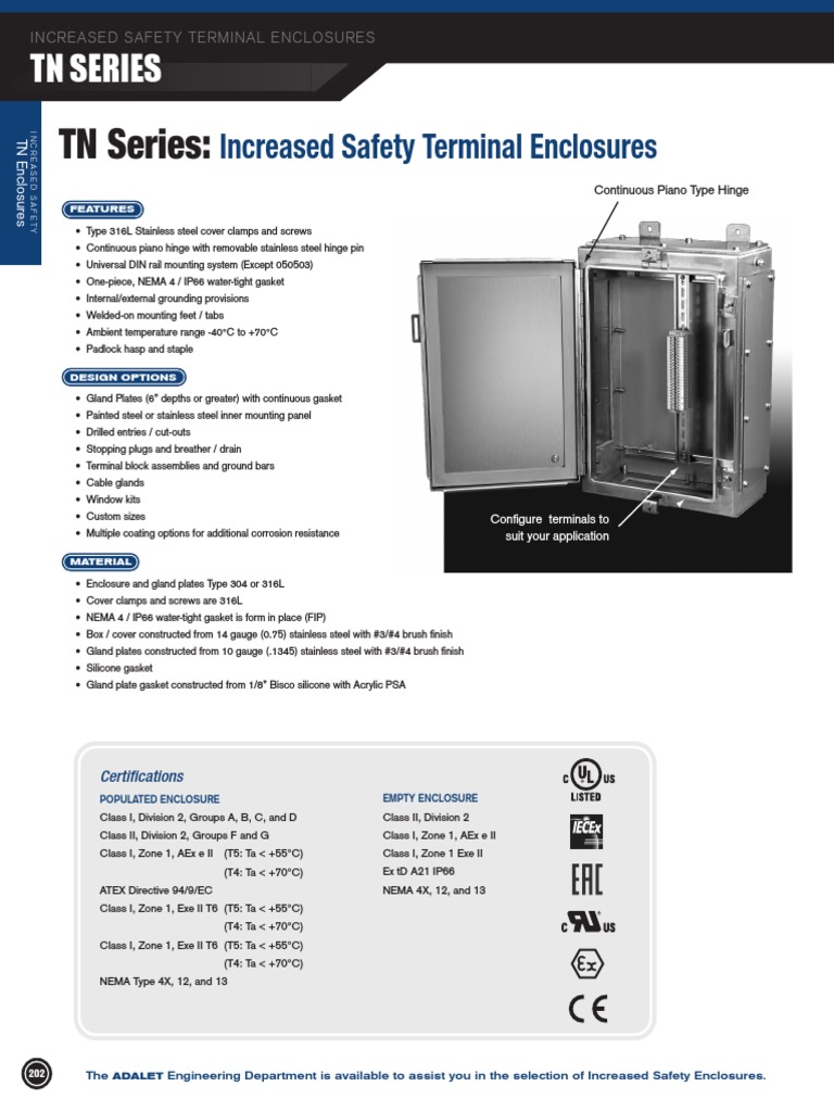 Tn4x 6 Increased Safety Enclosures | PDF | Stainless Steel | Secondary ...