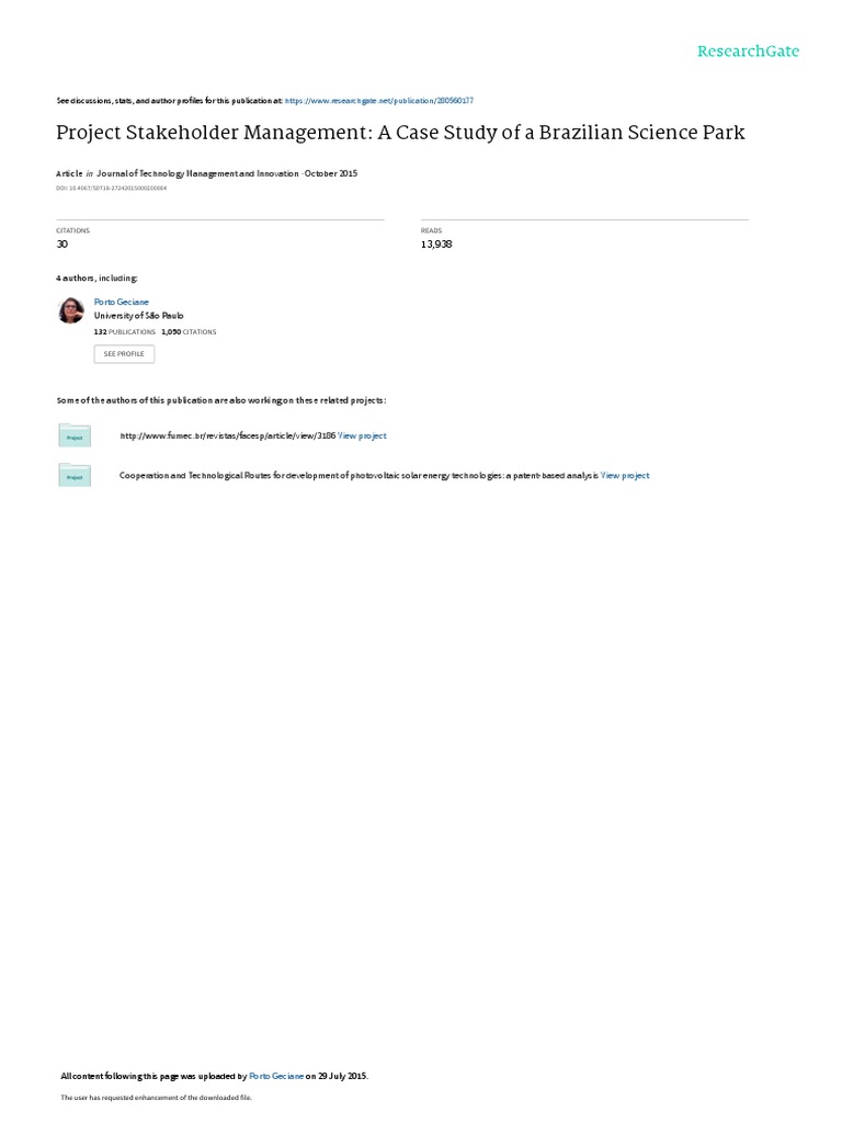 Case Brazilian Science Park | PDF | Entrepreneurship | Science