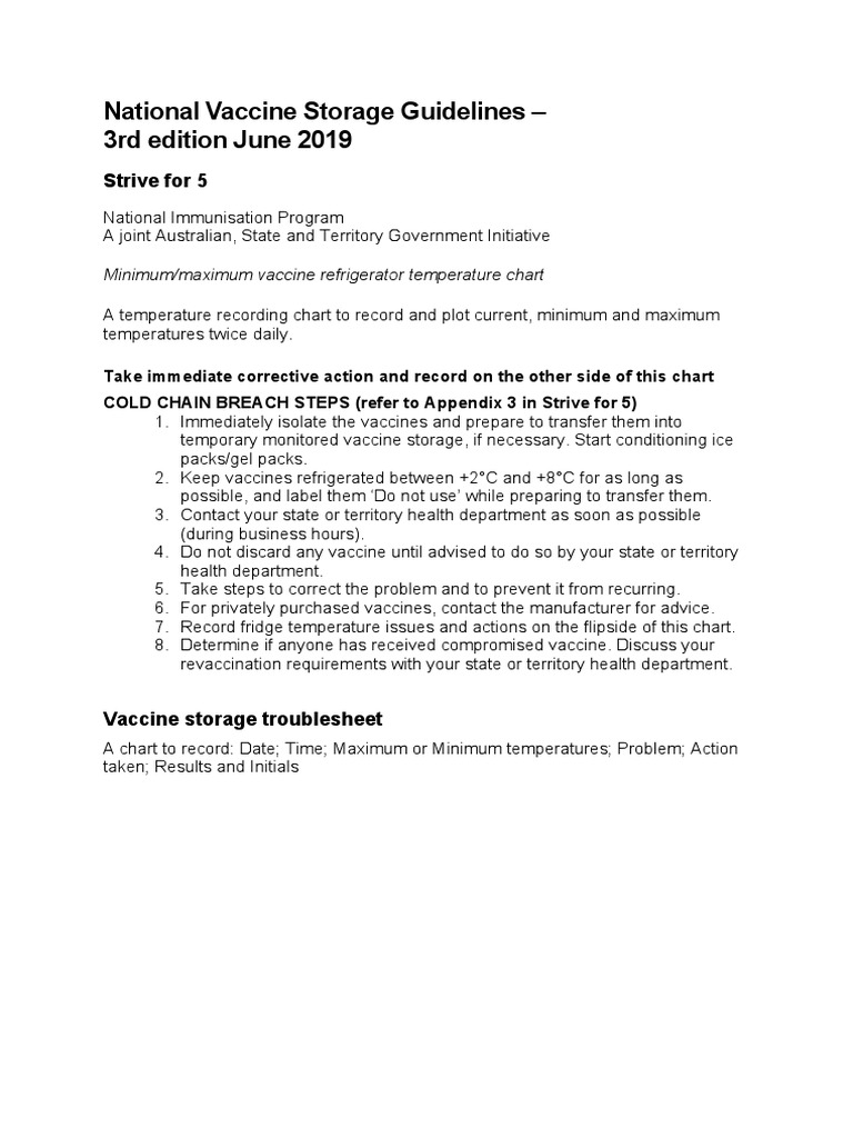 Vaccine Storage Guidelines & Troubleshooting | PDF | Science & Mathematics