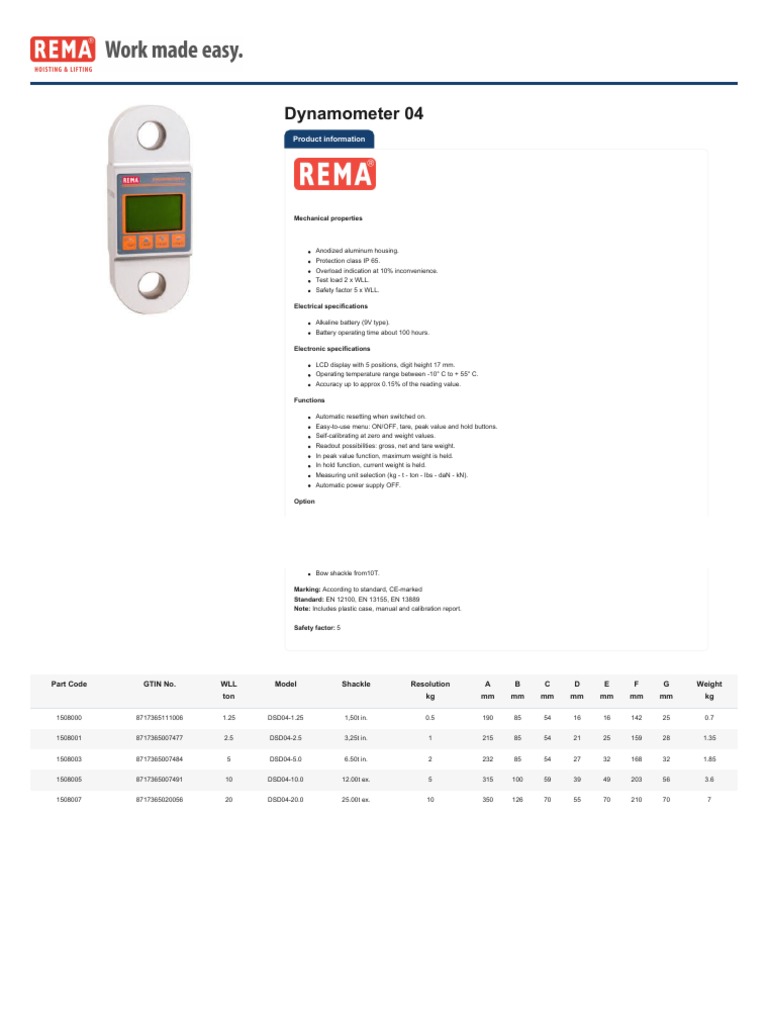 Productpage - Dynamometer 04 | PDF