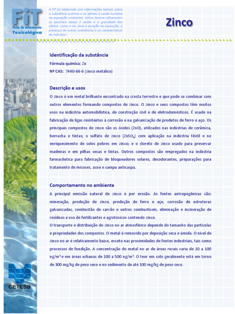 Zinco | PDF | Zinco | Materiais