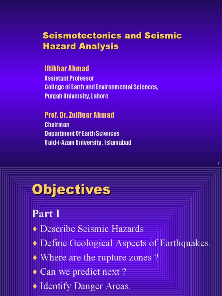 Geological Aspects of Earthquakes and Sesimic Risk Analysis-Computer Program | PDF | Earthquakes ...