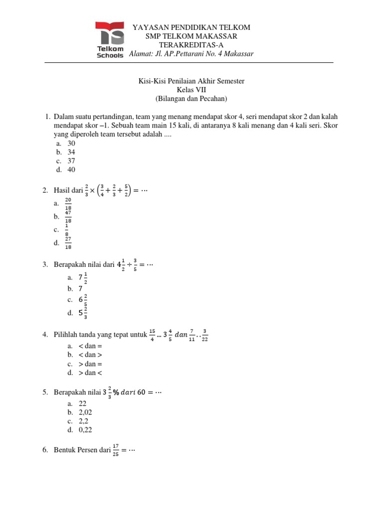 Kisi2 PTS | PDF | Metode & Bahan Ajar