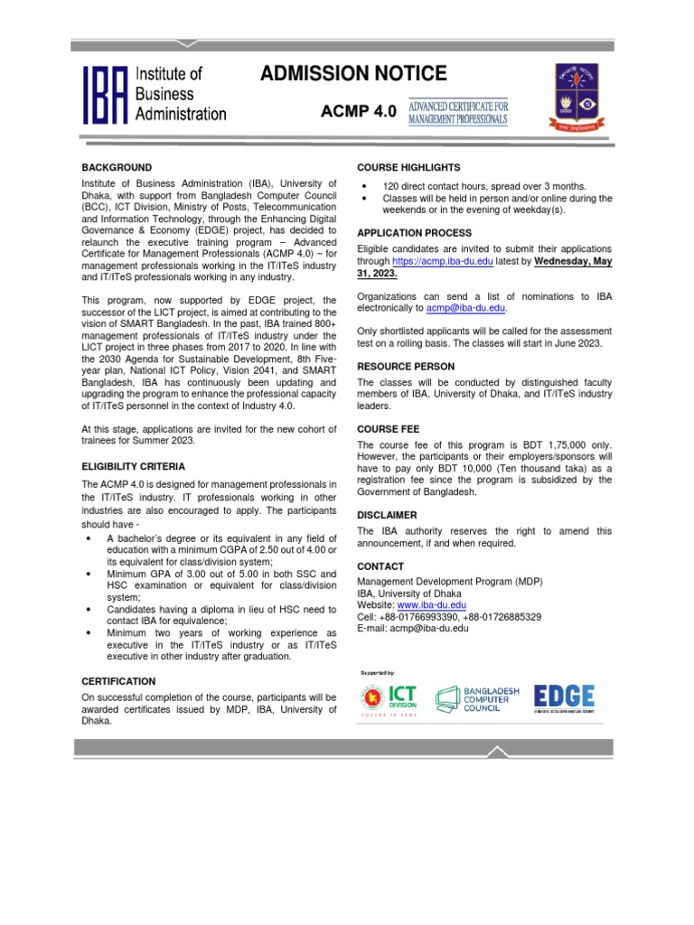 ACMP 4.0 Ad_16 May 2023-Updated | PDF | Information Technology