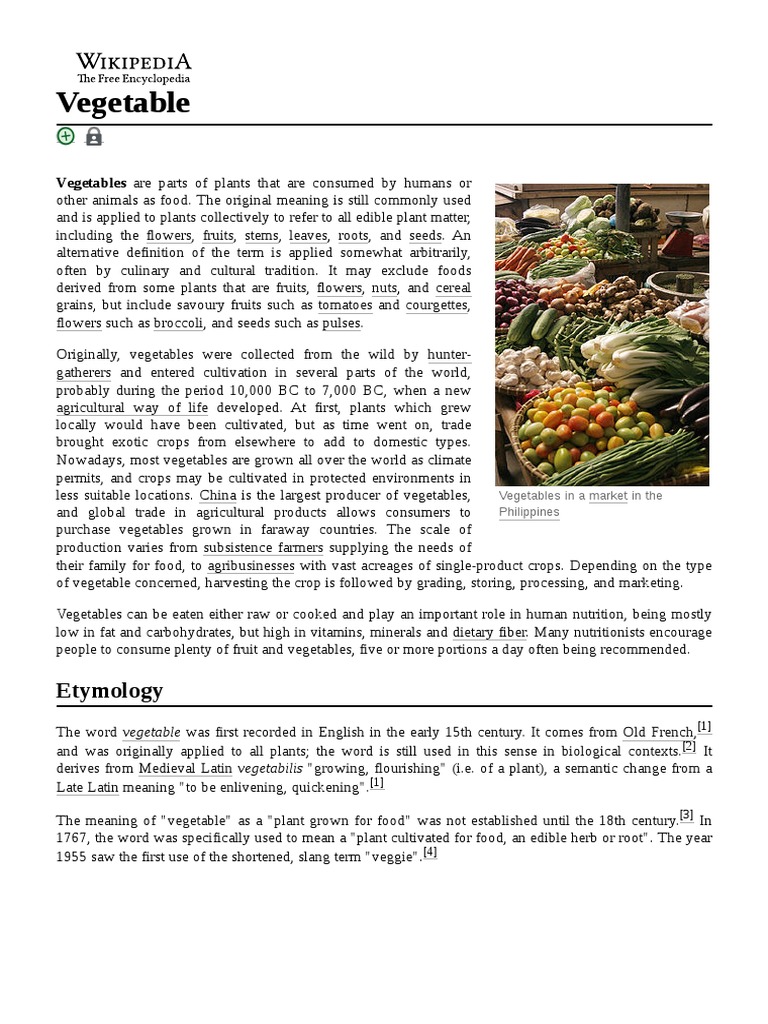 Vegetable | PDF | Vegetables | Nutrition