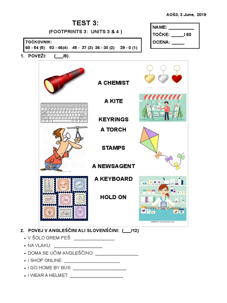 Test Paper - Grade 4 | PDF | Public Services | Freight Transport