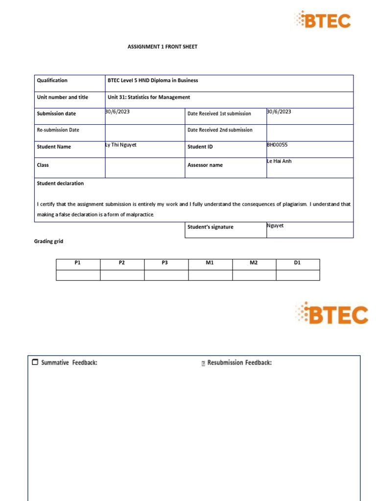 Lý Thị Nguyệt Asm1 Sm | PDF