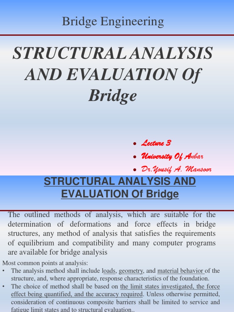 Bridge Engineering: Structural Analysis and Evaluation of Bridge | PDF | Beam (Structure ...