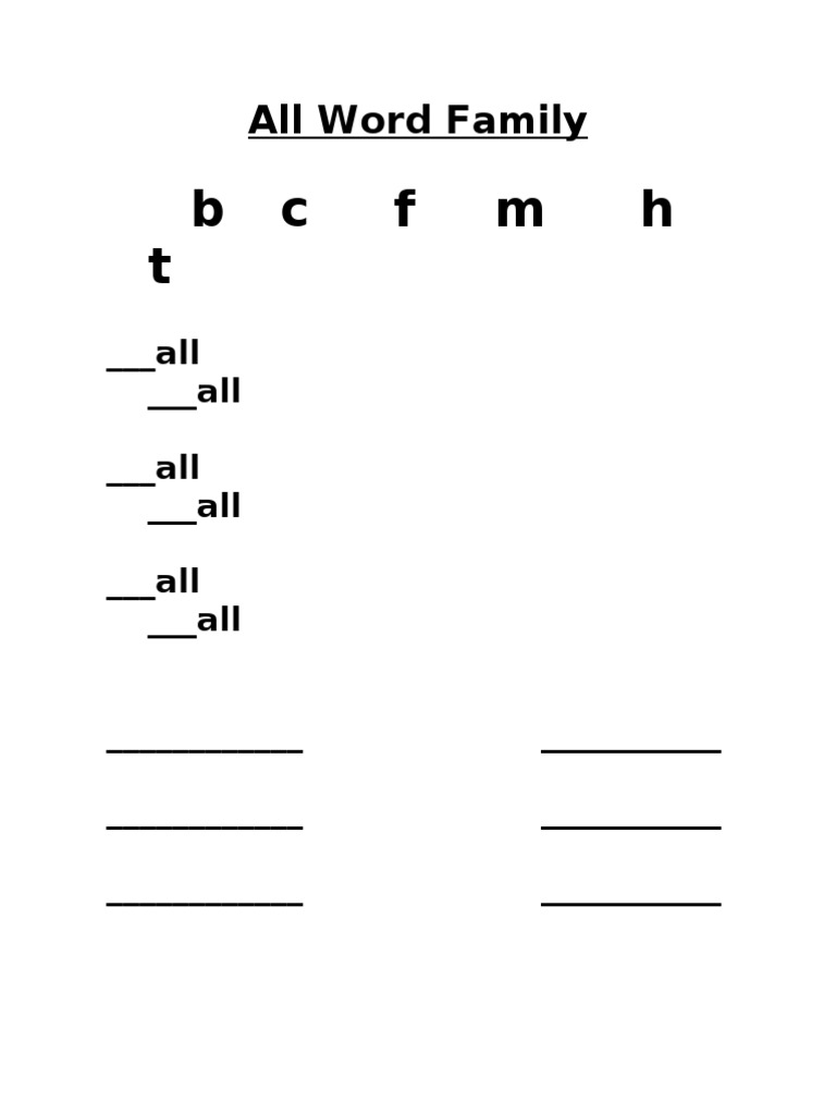 All Word Family | PDF