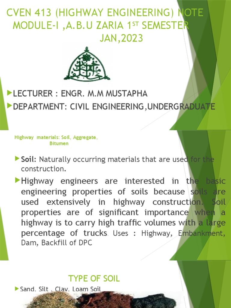 Cven 413 (Highway Engineering) | PDF