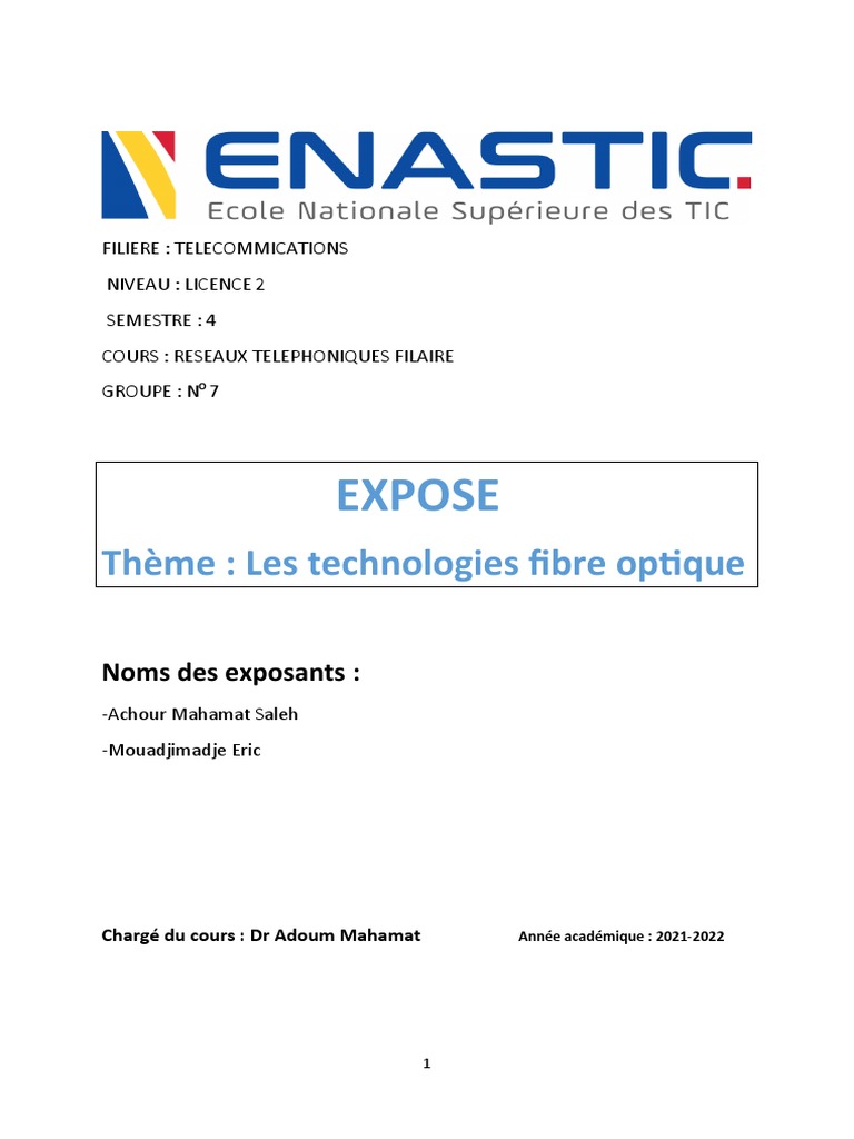 Plan Du Travail | PDF | Fibre optique | FTTx