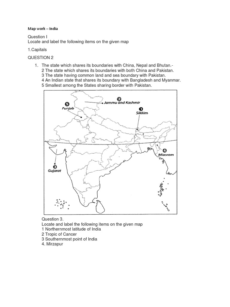 Map Work - InDIA | PDF