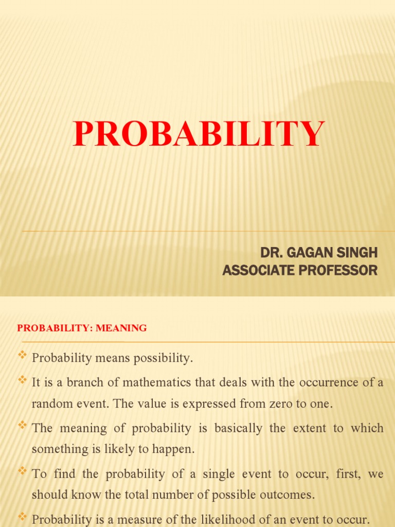 Probability | PDF | Probability | Odds