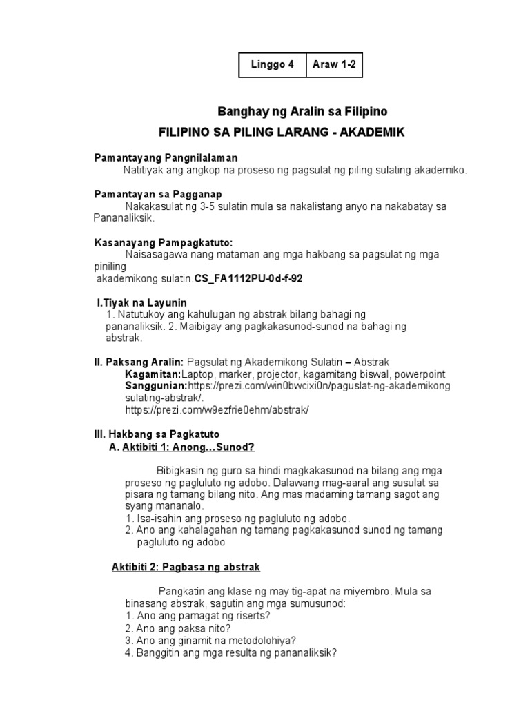 DLP Fil 4-8 Weeks Rev (Recovered) | PDF