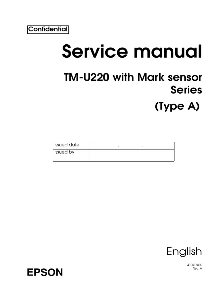 TM-U220 Service Manual | PDF | Printer (Computing) | Belt (Mechanical)