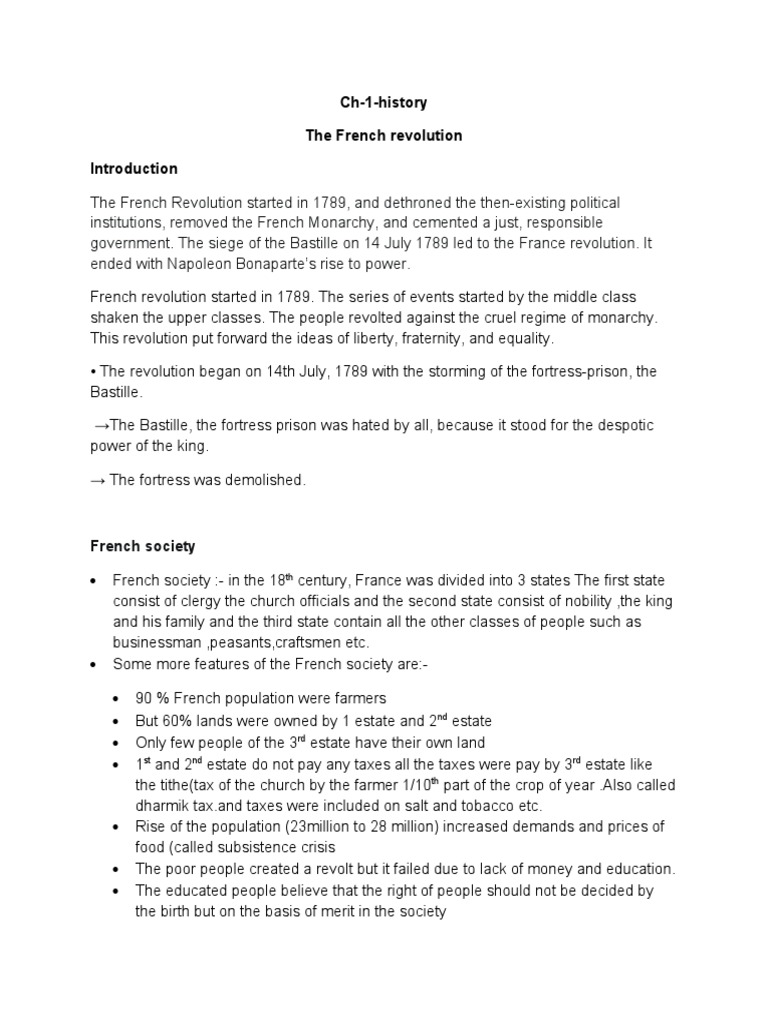 CH 1 The French Revolution | PDF | French Revolution | Slavery