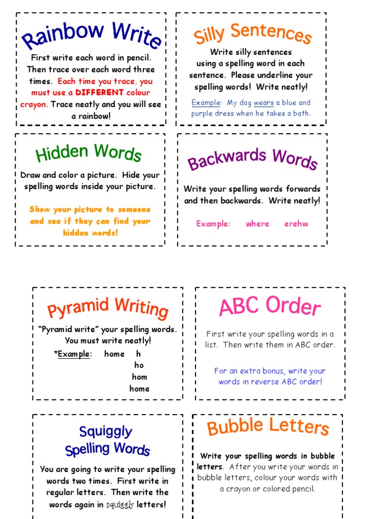 Spelling Task Activities | PDF | Human Communication | Writing